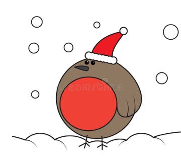 Robin in the snow stock illustration. Illustration of little - 49590915