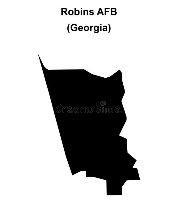 Robins AFB outline map stock vector. Illustration of georgia - 387025360