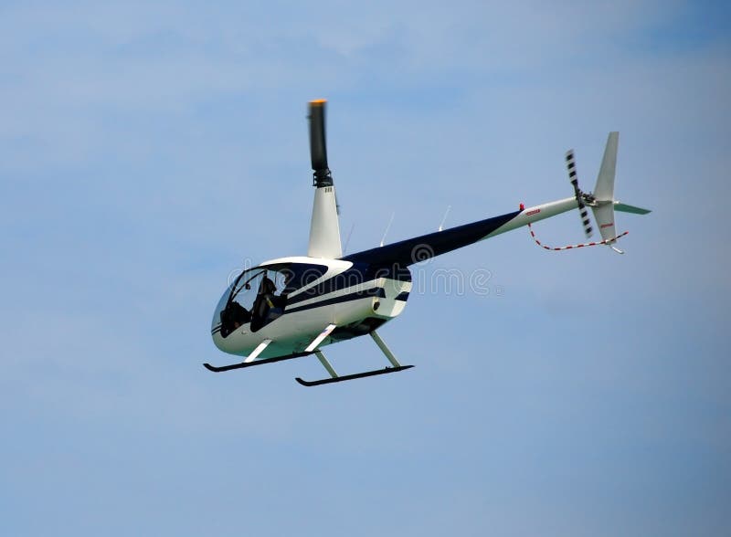 Red Light Helicopter in Flight Stock Photo - Image of cabin ...