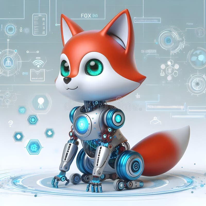 Robo-Fox: a Digital Companion Stock Illustration - Illustration of ...
