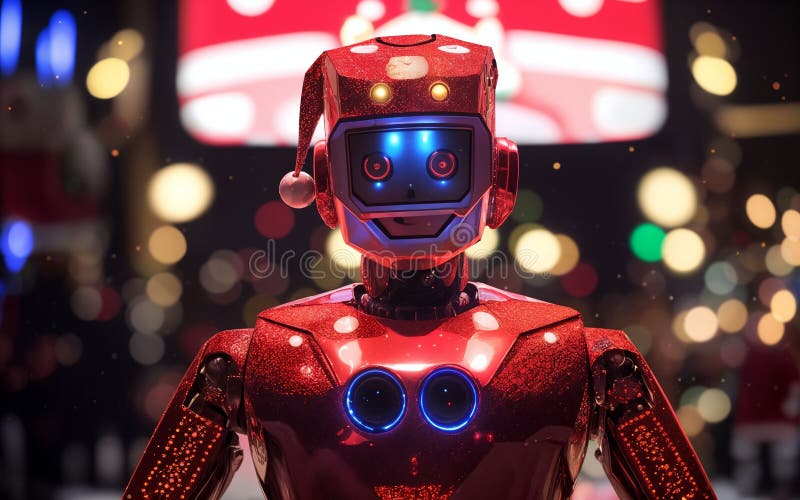 Robo-Santa Bringing Techno-Cheer To Christmas Stock Illustration ...