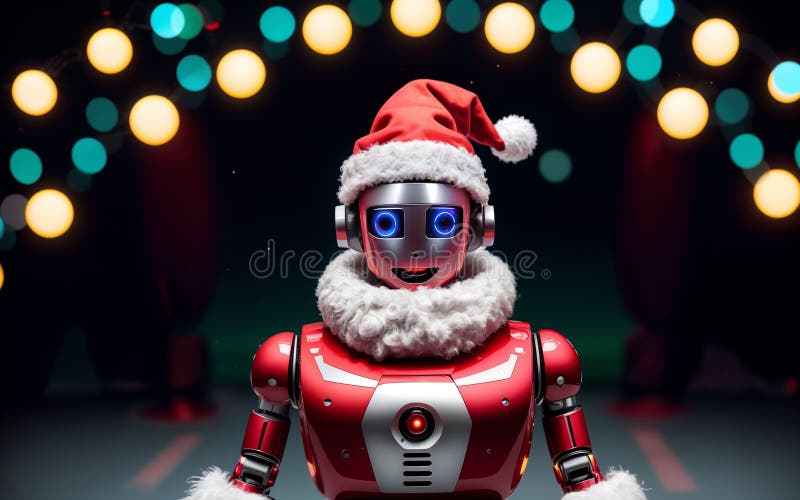 Robo-Santa Bringing Techno-Cheer To Christmas Stock Illustration ...