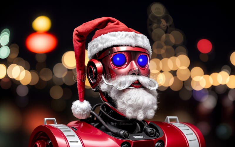 Robo-Santa Bringing Techno-Cheer To Christmas Stock Illustration ...