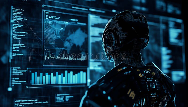 Robo Trading RPA Automation Robot Chart Graphs Diagram Business ...