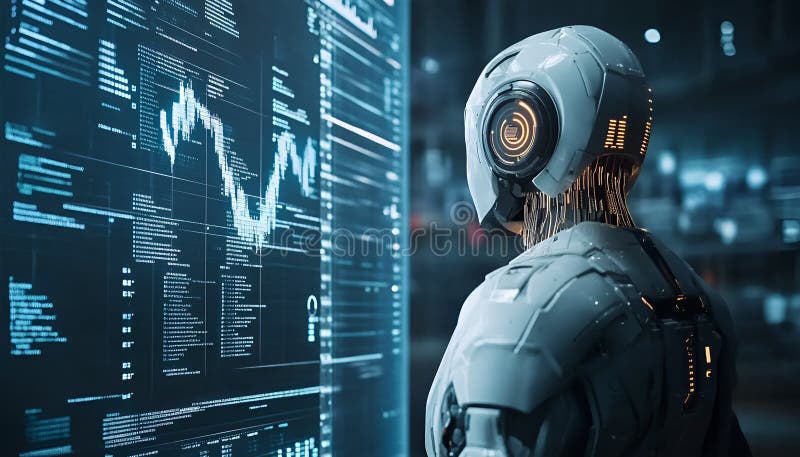 Robo Trading RPA Automation Robot Chart Graphs Diagram Business ...