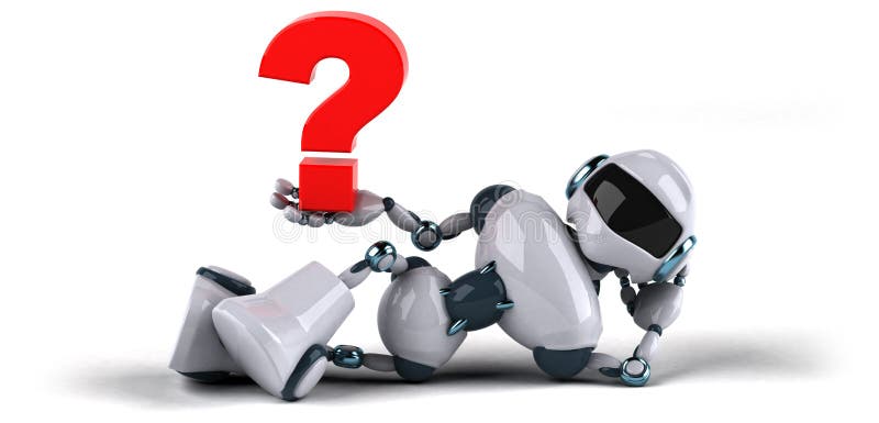 Robot with a question stock illustration. Illustration of concept ...