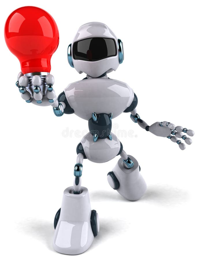 Little Robot Try To Hit Button with Hammer Stock Vector - Illustration ...