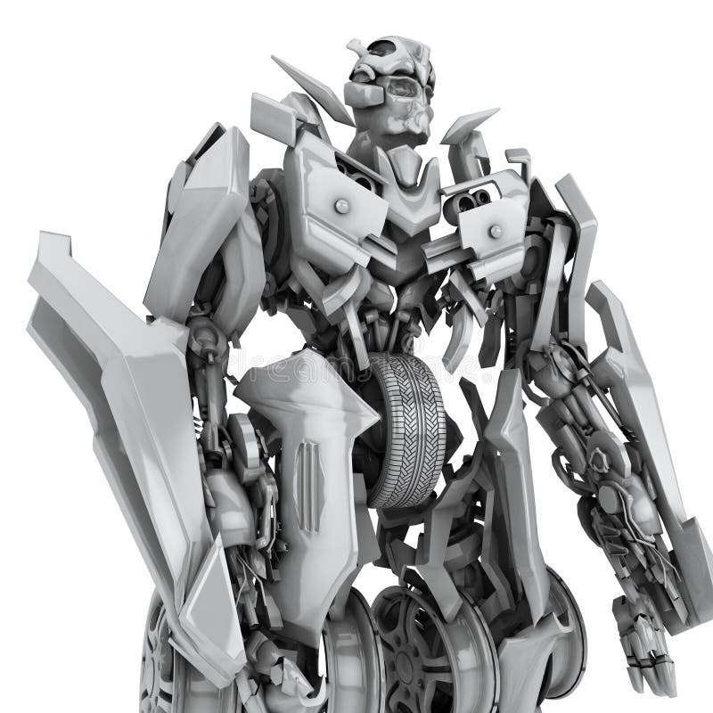 Humanoid Skeletal Robot Making a Salute Stock Illustration ...