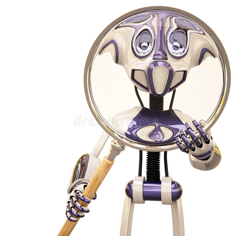 Magnifying Glass Robot Stock Illustrations – 2,961 Magnifying Glass ...