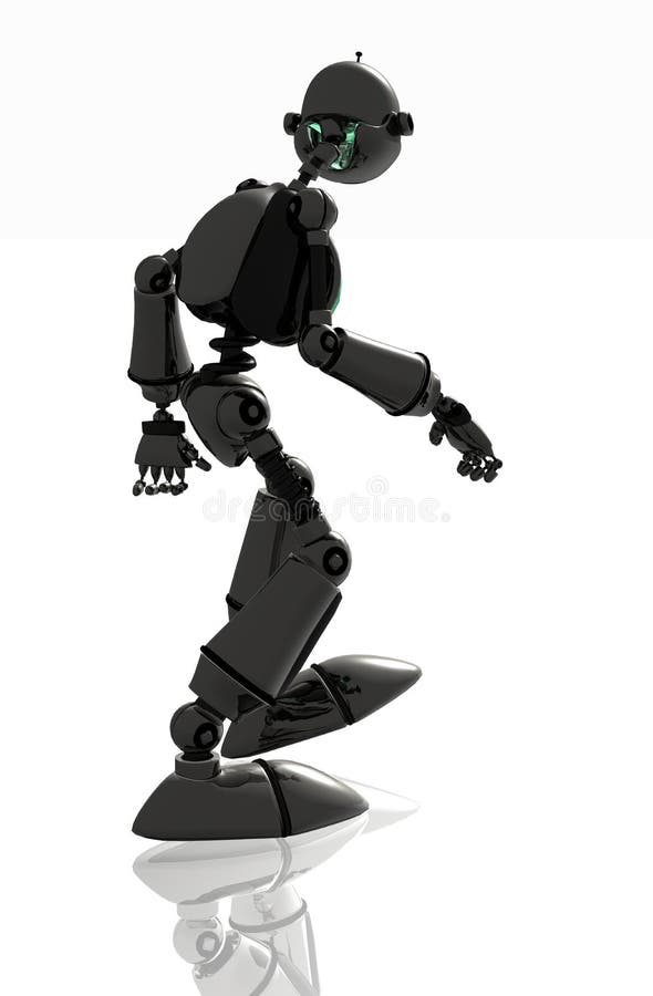 Robot cartoon funny walk stock illustration. Illustration of digital ...