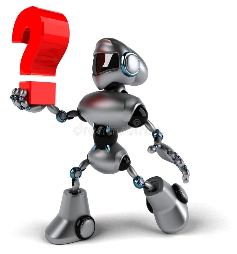 Robot with a question stock illustration. Illustration of science ...