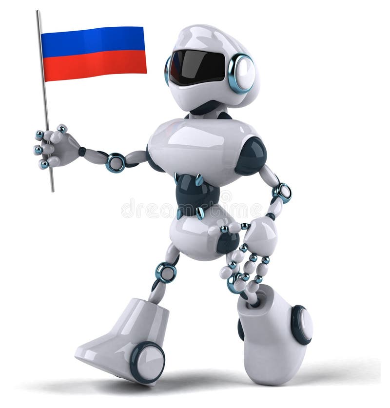 Robot stock illustration. Illustration of russia, flag - 48021396
