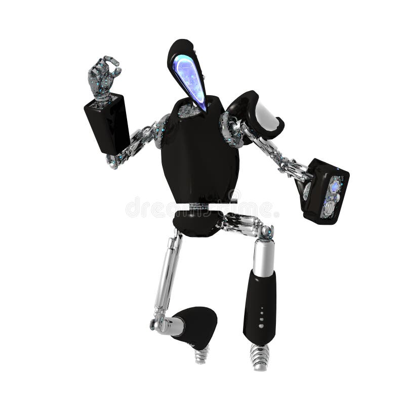 Robot Cartoon Doing a Evil Face Stock Illustration - Illustration of ...