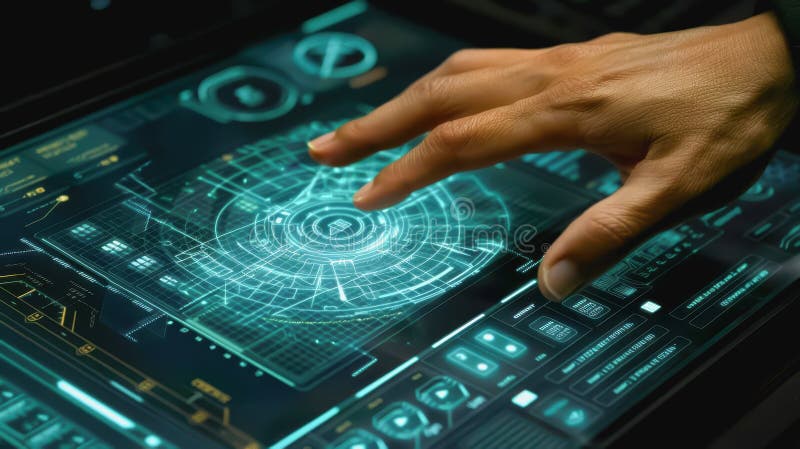 Robot Above Hand, Digital Interface, AI Chatbot, Futuristic Tech, Blue ...