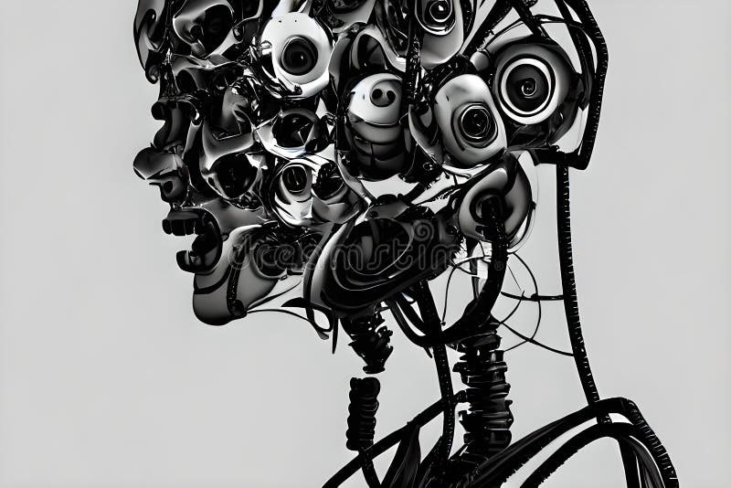 Robot Abstract Art. Generative AI Stock Illustration - Illustration of ...