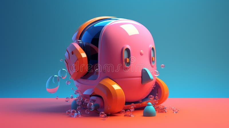 Cog in 3D Style Trending Color Palette with Generative AI Stock ...