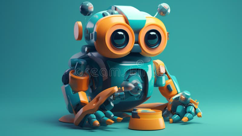 Cog in 3D Style Trending Color Palette with Generative AI Stock ...