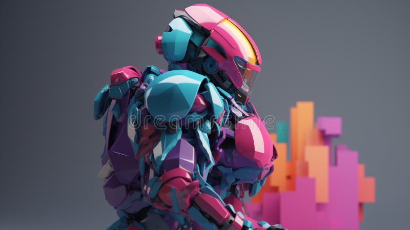 Cog in 3D Style Trending Color Palette with Generative AI Stock ...