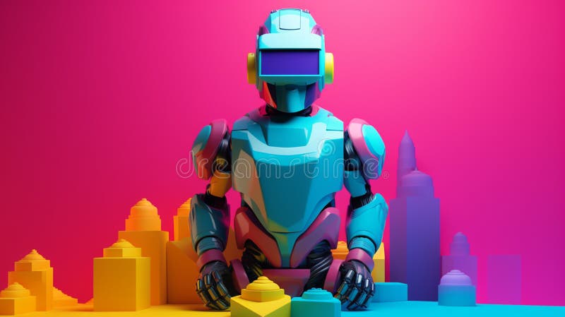 Robot in Abstract Style in Trending Color Palette with Generative AI ...