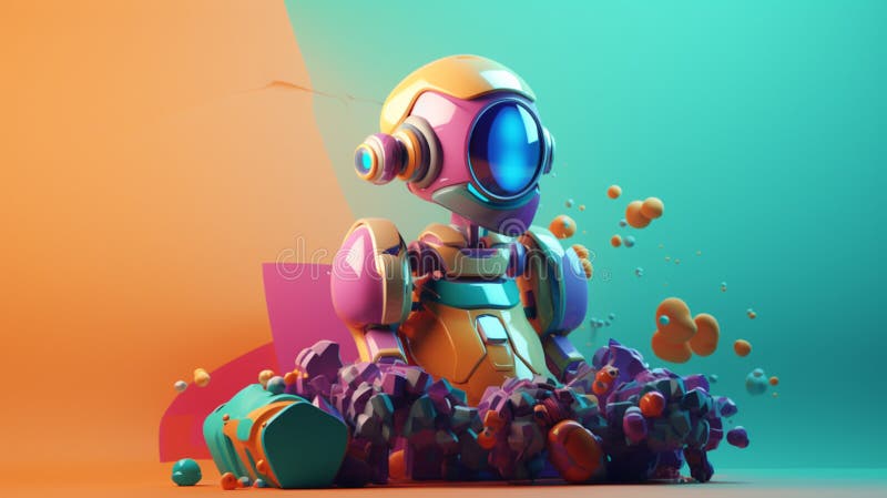 Robot in Abstract Style in Trending Color Palette with Generative AI ...