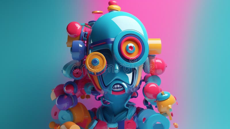 Robot in Abstract Style in Trending Color Palette with Generative AI ...
