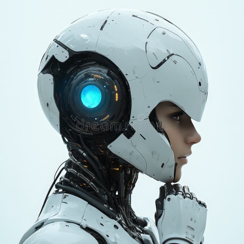 Robot with Advanced Technology Brain, Reflecting on Thought Process, Artificial Intelligence ...