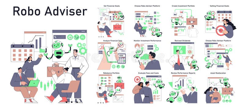 Robot Adviser. Flat Vector Illustration Stock Vector - Illustration of ...