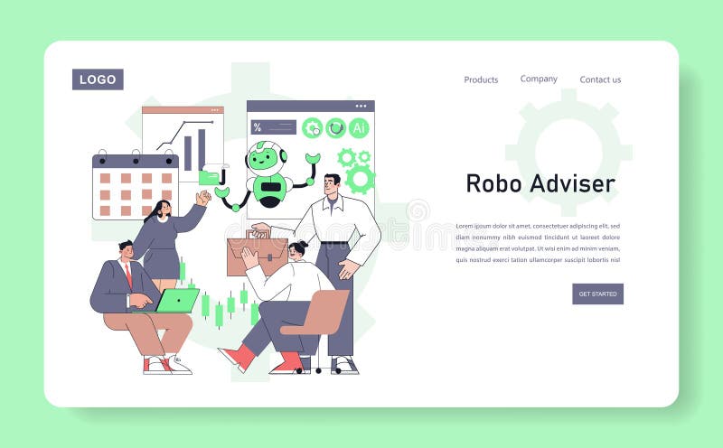 Robot Adviser. Flat Vector Illustration Stock Illustration ...