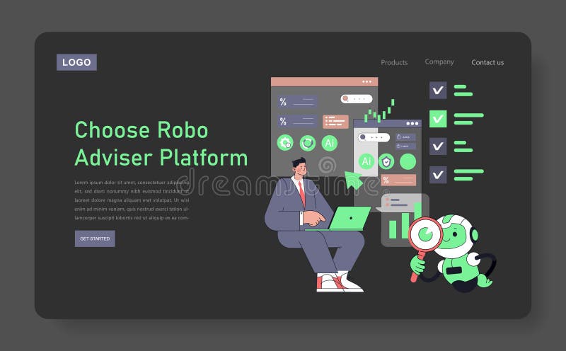 Robot Adviser. Flat Vector Illustration Stock Vector - Illustration of ...