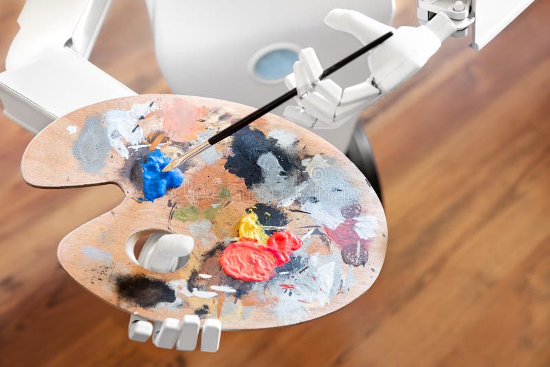 Robot Ai Artificial Intelligence is Learning Creativity Stock Image ...