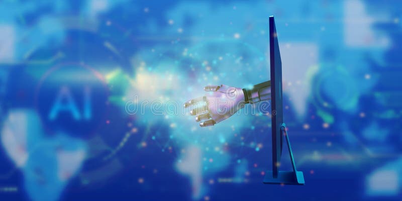 Hand Robot Ai Artificial Intelligence Shakehand Technology Background ...