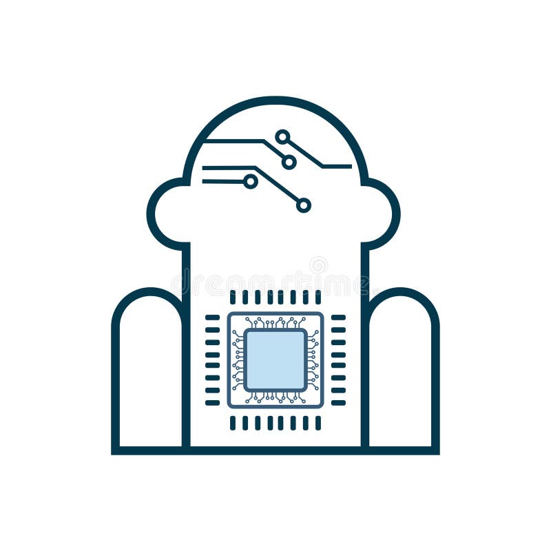 Robot AI Icon, Symbol, UI Design on White Background, a Modern ...