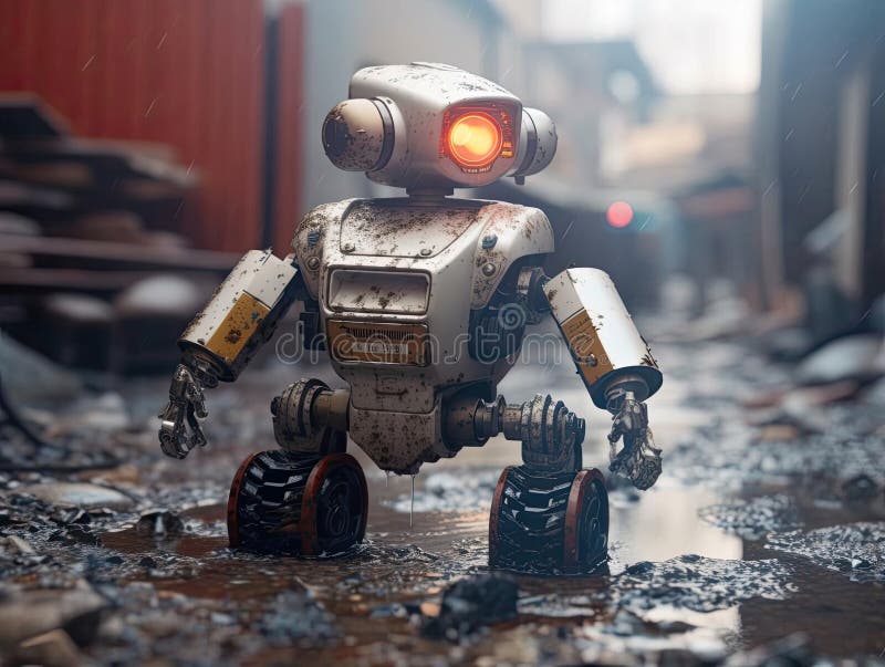 Robot Aiding Disaster Relief with AI Stock Illustration - Illustration ...