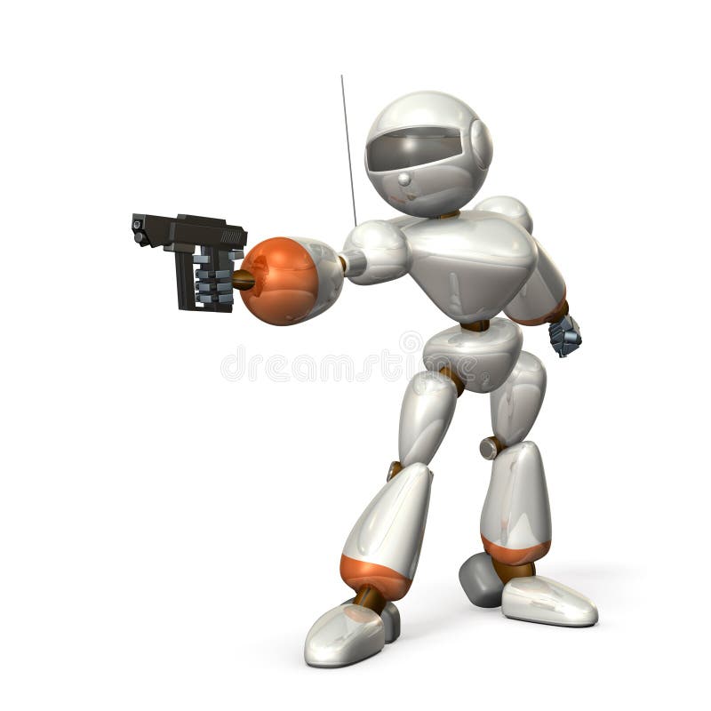 Robot Aiming Key To Success. Concept Business Vector Illustration Stock ...