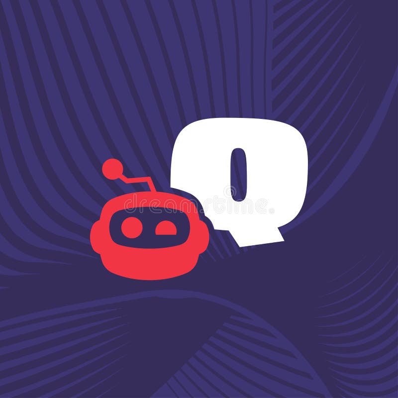 Robot Logo with Alphabet Q with Background Stock Vector - Illustration ...