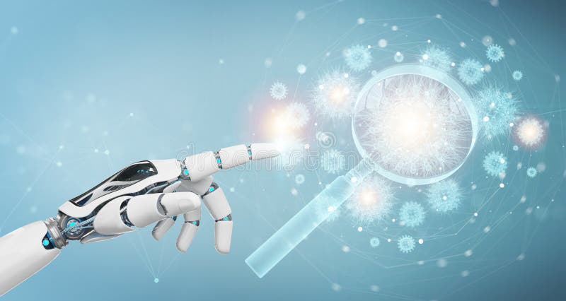 Robot Analyzing Holographic Cell Projection through Magnifying Glass 3D ...