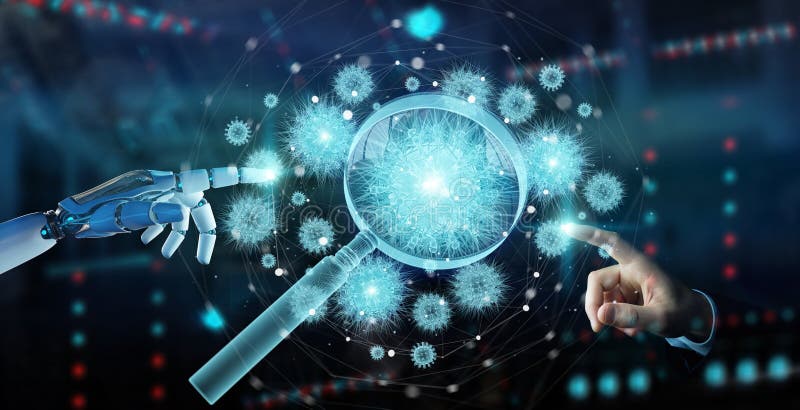 Robot Analyzing Holographic Cell Projection through Magnifying Glass 3D ...