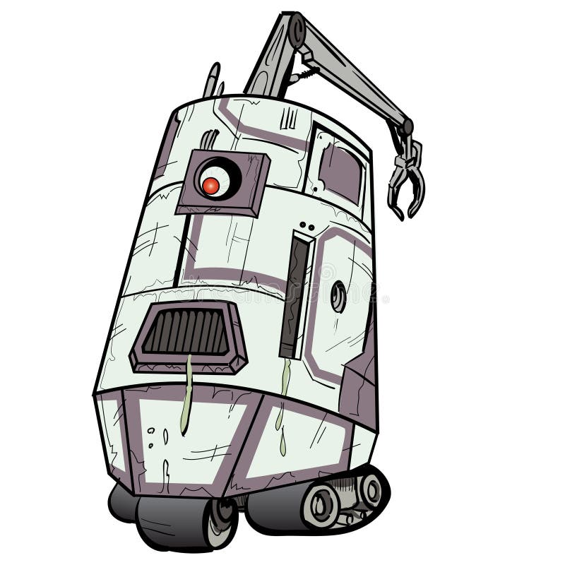 Robot Android Bot Utility Droid Grungy Dirty Stock Illustration ...