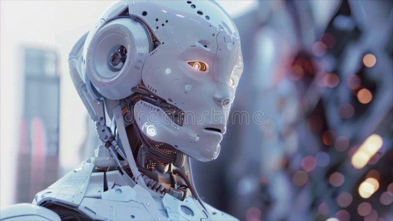 Robot Android in Cyberspace. Artificial Intelligence Technology ...