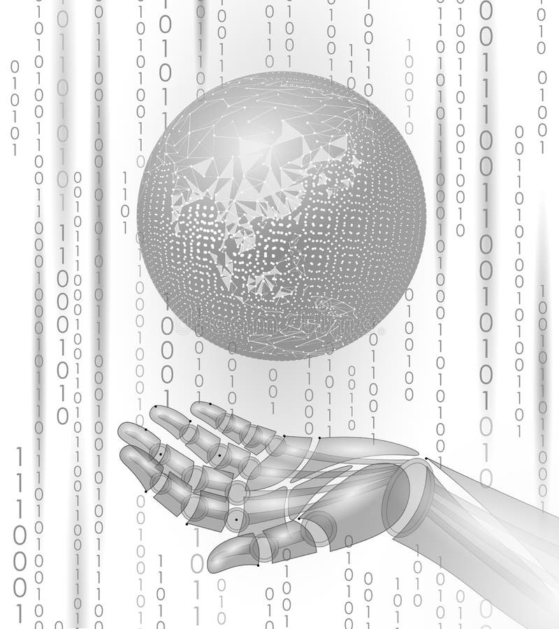 Robotic Hand Holding Earth Stock Illustrations – 408 Robotic Hand ...