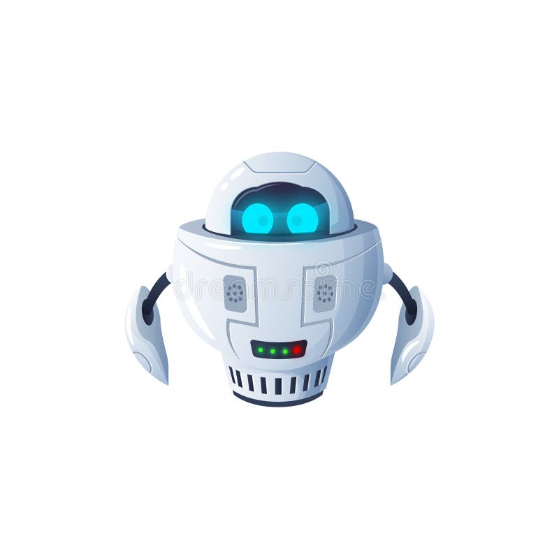 Robot Android with Hands and Interface on Head Stock Vector ...