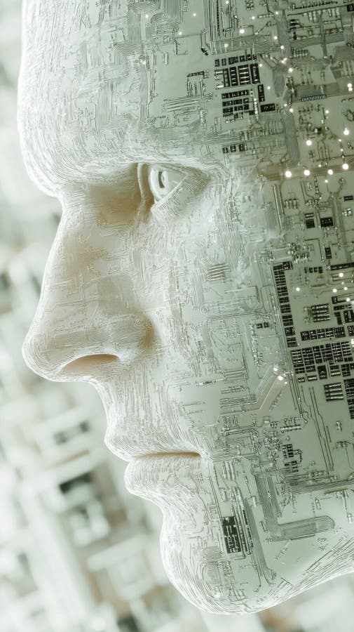 Robot Android Man Face, Concept of Artificial Intelligence Technology ...