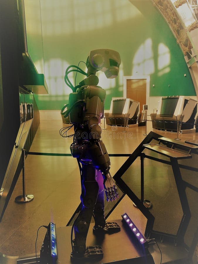 Robot Android with Mechanical Arms and Legs Stock Image - Image of ...