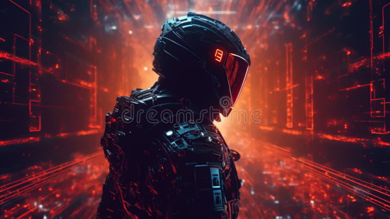 Robot Androit Pilot of the Spaceship of the Future Stock Illustration ...