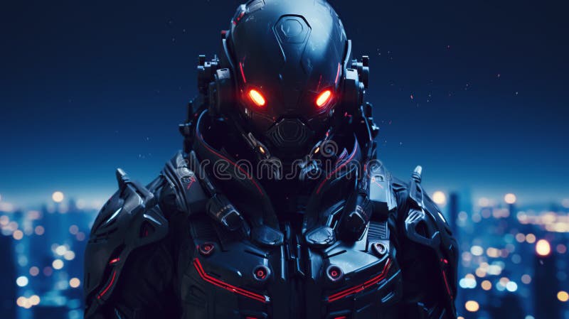 Robot Androit Pilot of the Spaceship of the Future Stock Illustration ...