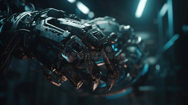 Robot arm , AI Generated stock image. Image of metal - 278643639