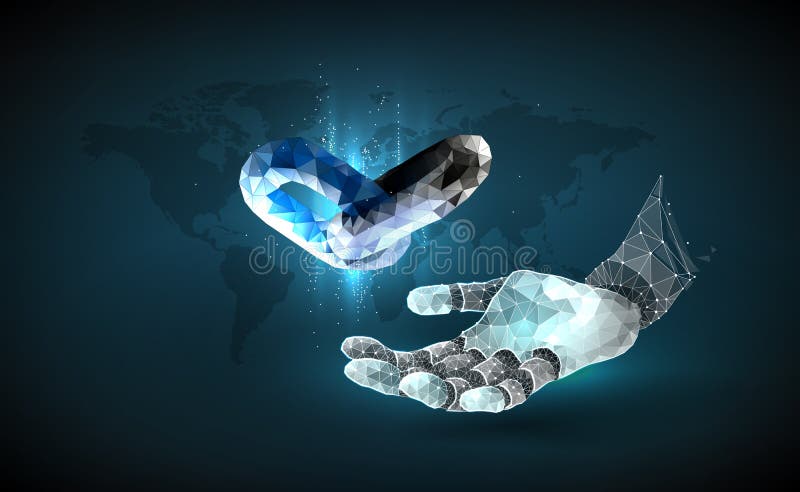 Robot Arm. Artificial Intelligence Concept. Chain. Blockchain ...