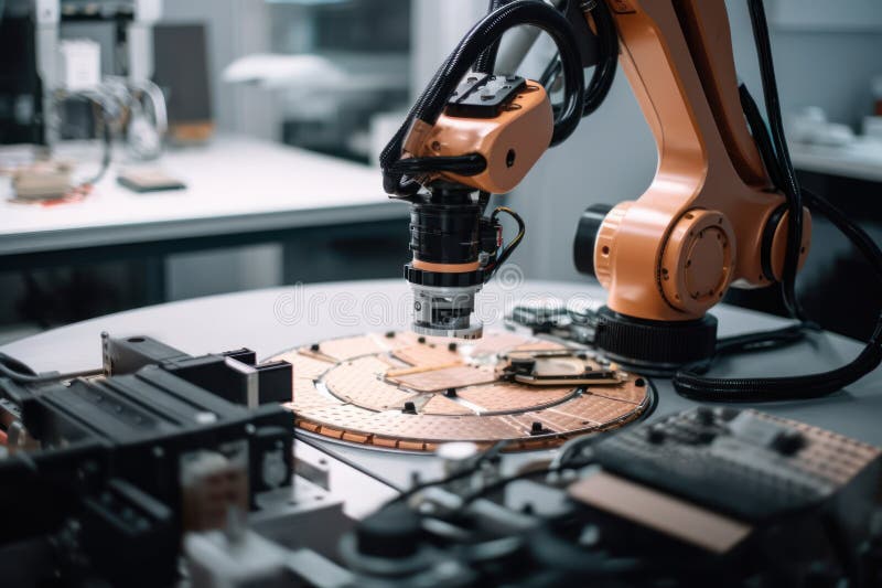 Robot Arm Assembling Circuit Boards Artificial Intelligence Generative ...
