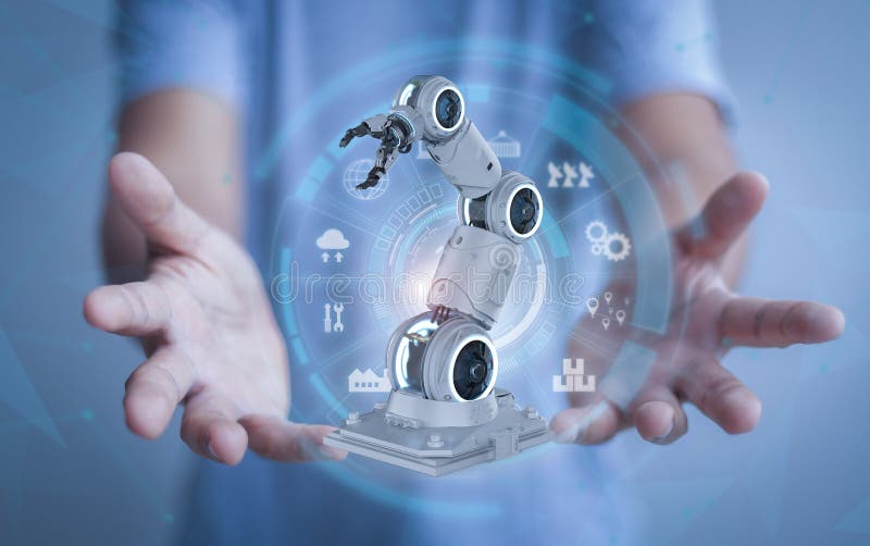 Robot arm connection stock photo. Image of automaton - 128731536