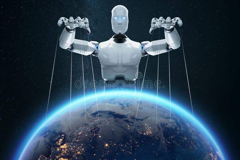 The Robot Arm Controls Humanity Like Puppets. Neural Networks, AI ...